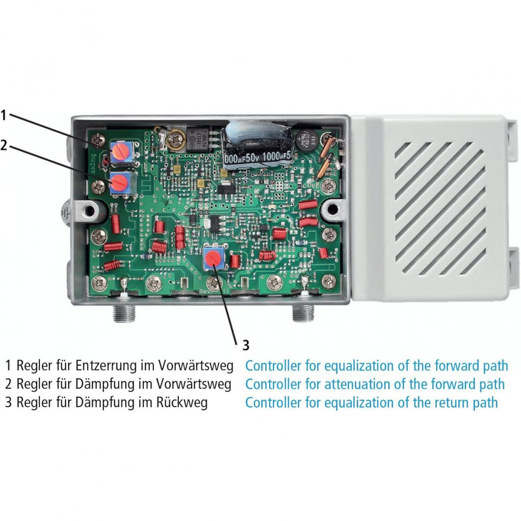 Axing BVS 13-69N premium-line CATV-Verstärker 30 dB regelbar - 1006 MHz ...