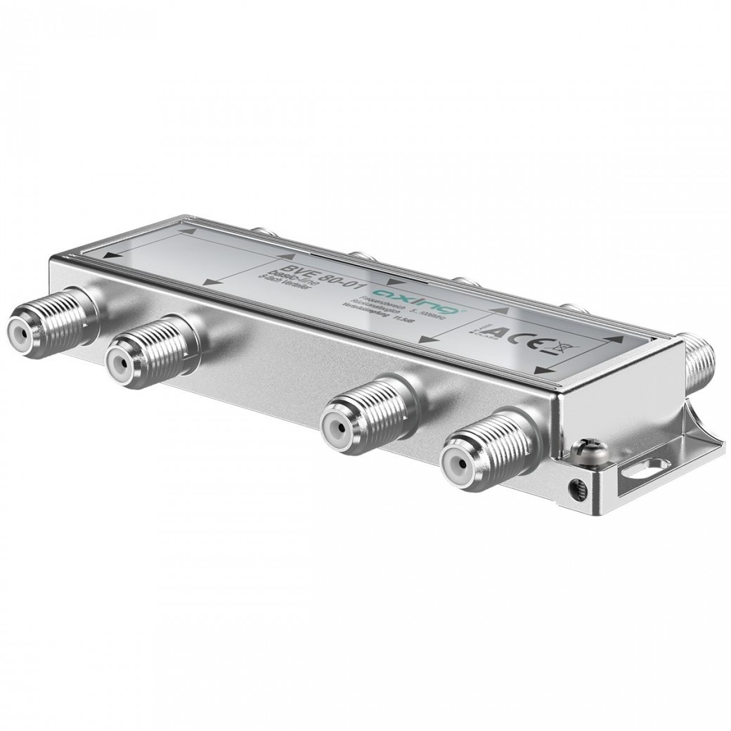 Axing BVE 80-01 BK-Verteiler 8-fach basic-line | für Kabelfernsehen und ...