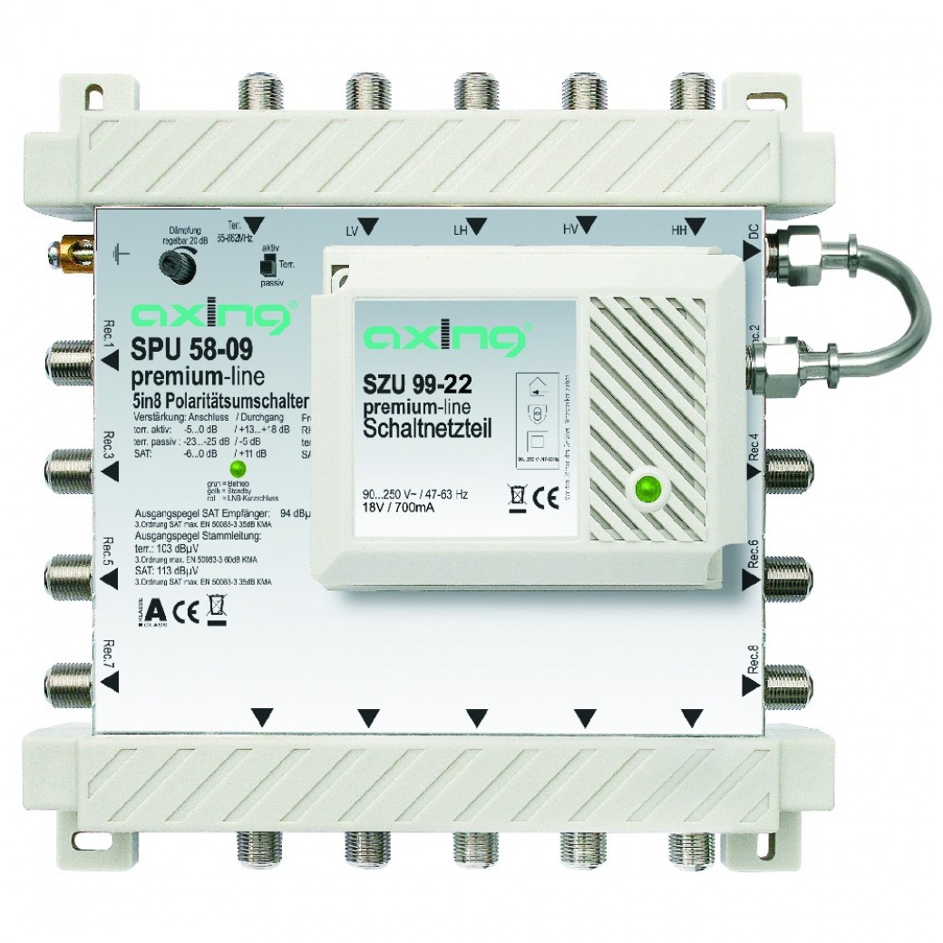 Axing SPU 58-09 premium-line Sat-Multischalter aktiv | 5 in 8 ...