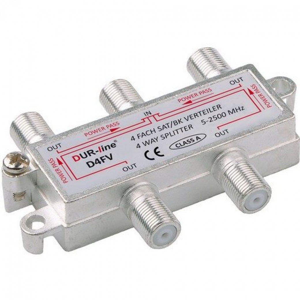 DUR-line D4FV SAT & BK-Verteiler 4-fach Splitter | DC-Durchlass ...