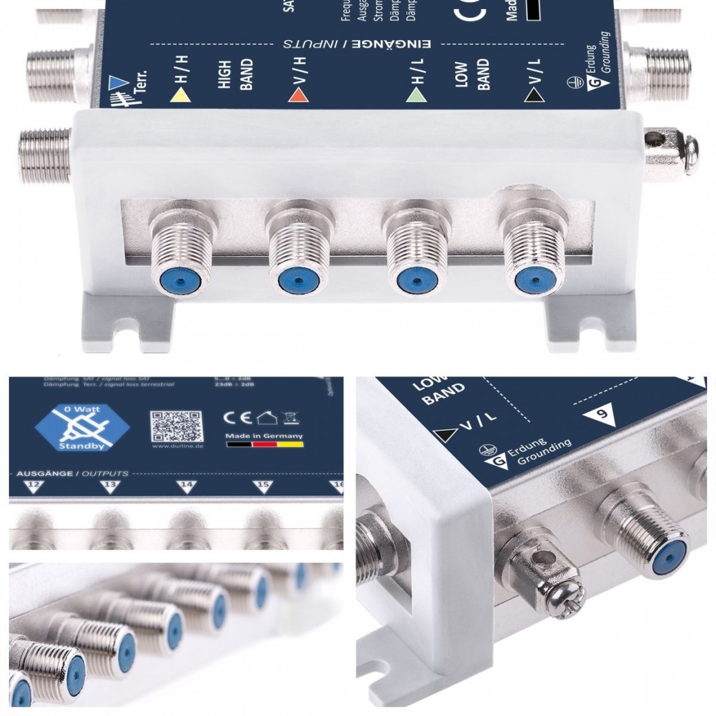 DUR-line MS 5/8 blue eco Stromspar Sat Multischalter 8 Teilnehmer ohne ...