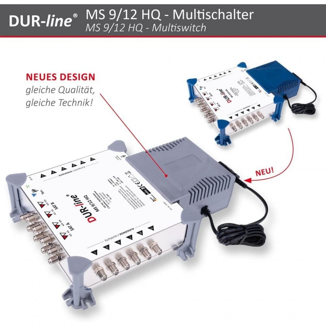 DUR-line MS 9/12 HQ Sat Multischalter 12 Teilnehmer 2 Satelliten (z.B ...