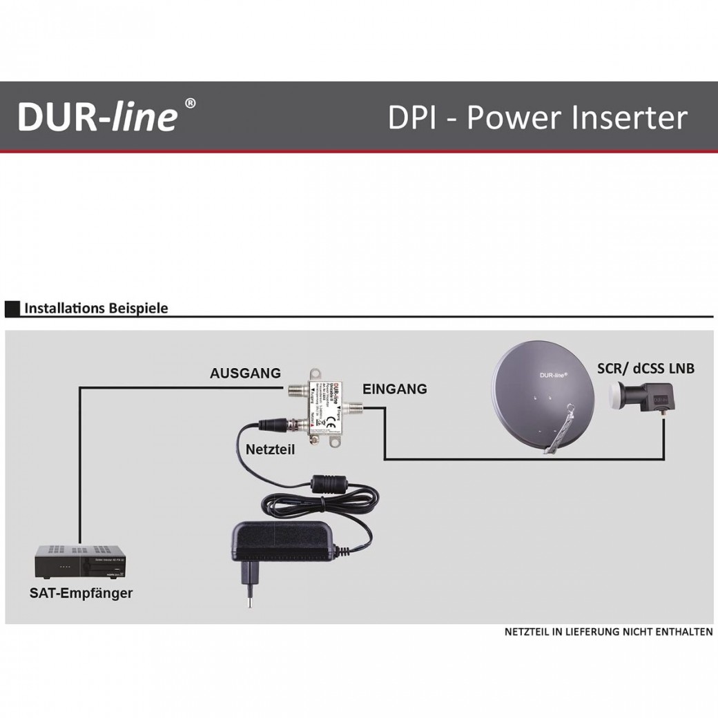 DUR-line DPI Power Inserter - 18V Einspeise-Weiche mit F-Anschluss für ...